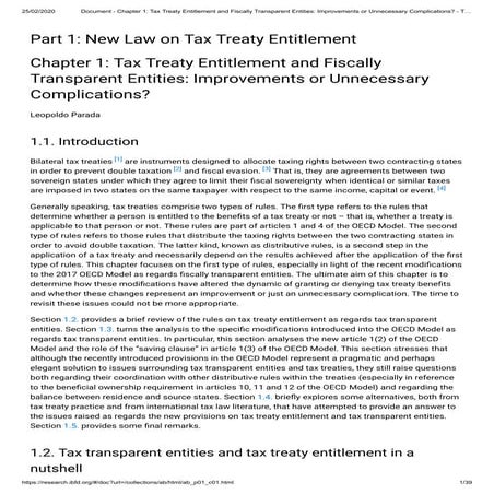 Chapter 1 tax treaty entitl.. | PDF