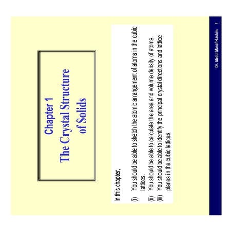 Chapter1 the crystal structure in solids | PDF