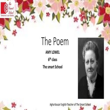 The Poem By Amy Lowel | PPT