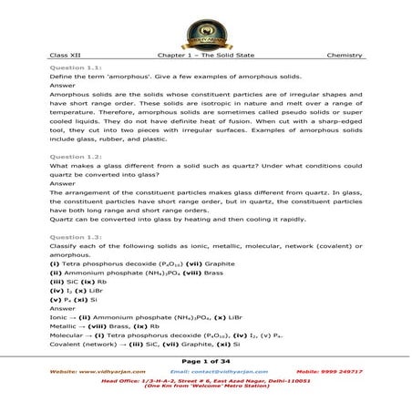 Chapter 1 the solid state | PDF