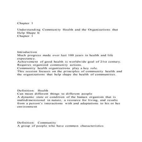 Concepts of Community Health and Community Health Nursing – Unit 1 | B ...