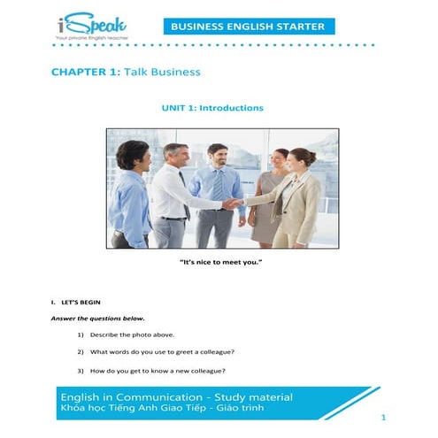 Chapter1 unit 1 introductions | PDF