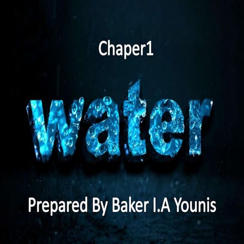 Water Chapter 1 Fetter - Applied Hydrogeology | PPTX