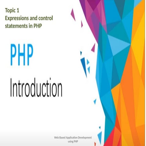 Chapter1 WBP.pptx this covers basics of php language | PPTX