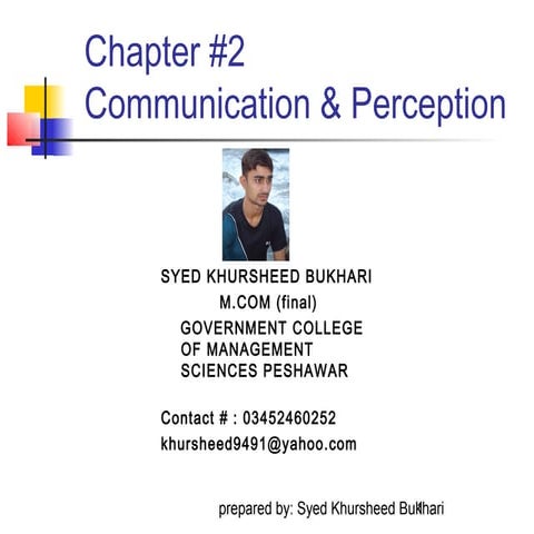 Chapter #2 COMMUNICATION AND PERCEPTION | PPT
