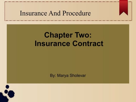 Law of insurance | PPT