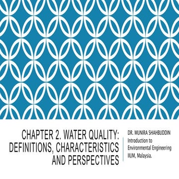 Water Quality and System in Environmental Engineering | PPTX
