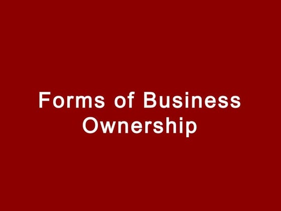 5 types of business ownership | PPTX