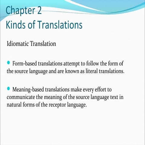 TRANSED Chapter 2 Kinds of Translation | PPT