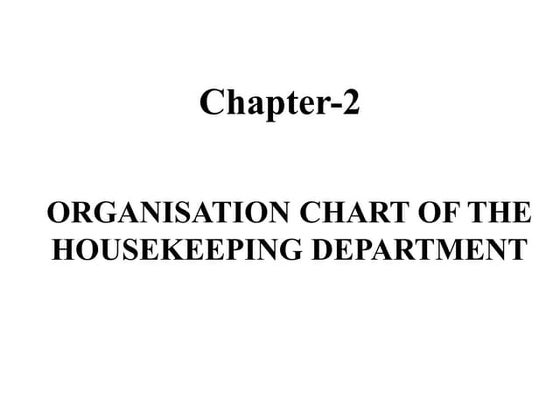 HOUSEKEEPING DEPARTMENT OF HOTEL | PPT
