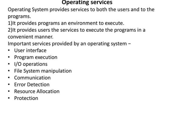 Services of Operating System | PPTX