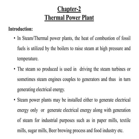 Thermal Power Plant or Thermal Energy (Chapter-2) | PPTX