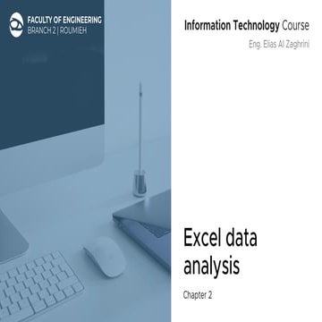 Information Technology - Excel Data Analysis | PPT