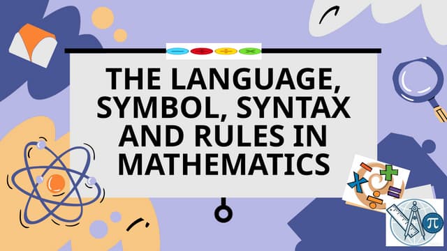 Mathematical language and symbols | PPTX