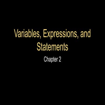 Short introduction about python variables, expressions, and statetements. | PPTX