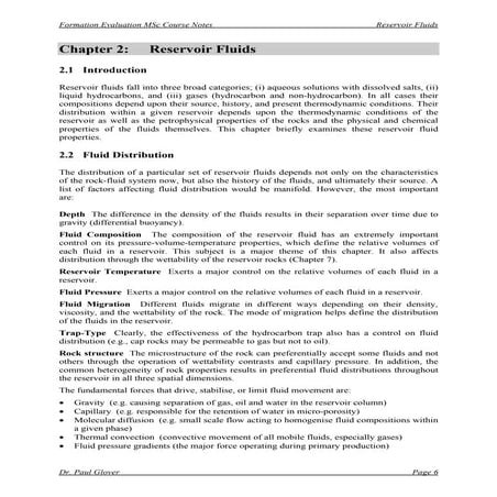 Chapter 2.pdf Reservoir fluids 2.2 Fluid Distribution | PDF