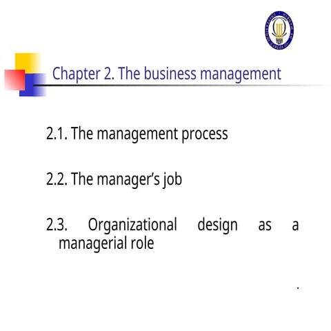 Chapter 2. The Business Management.ppt Organizational Design | PPT