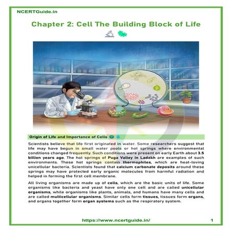 Class 9 Science Chapter 2 Notes : Cell The Building Block of Life | PDF