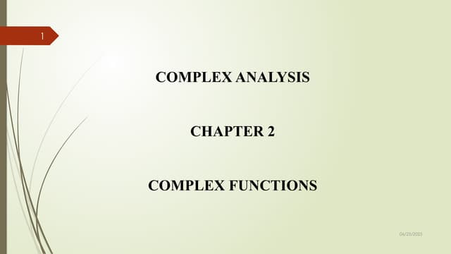 Complex analysis | PPTX