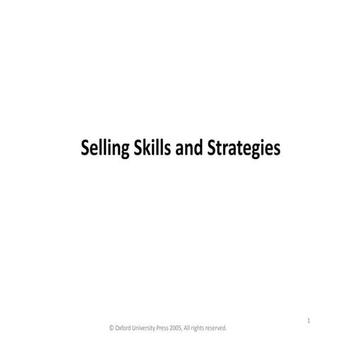 Selling skills and strategies | PPTX
