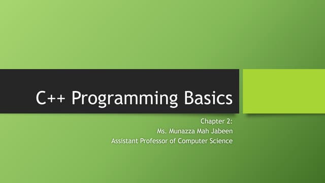 C++ Programming Basics | Ppt