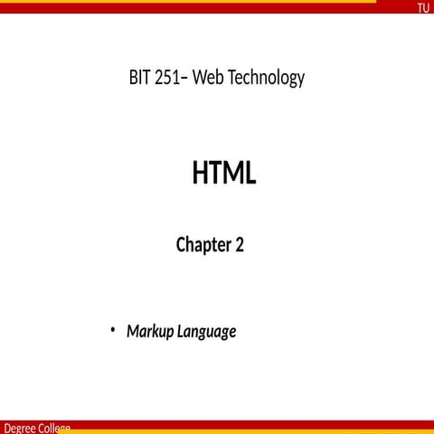 This Presentation is about HTML which is second chapter | PPTX