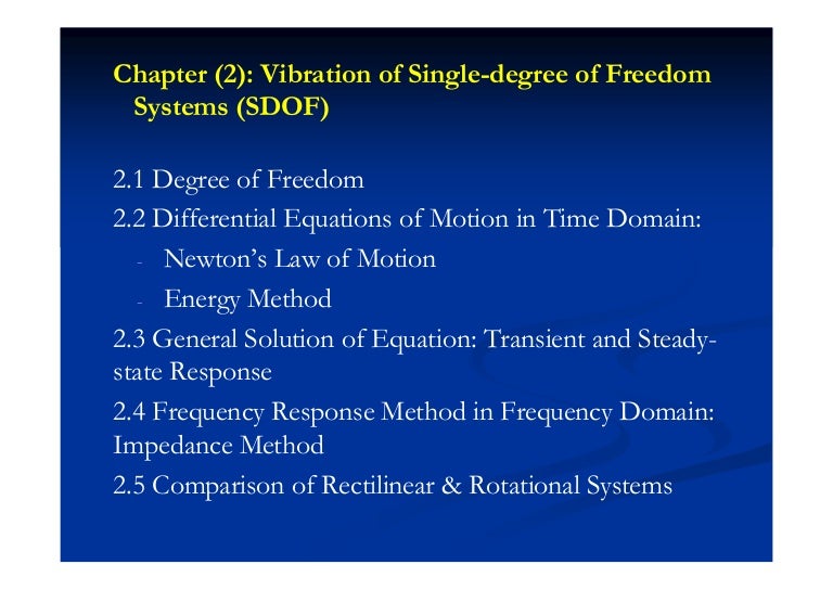 Chapter 2 lecture 1 mechanical vibration Chapter 2 lecture 1 mechanical vibration