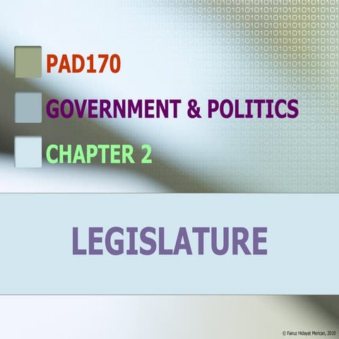 What is Legislature (PAD170) | PPT
