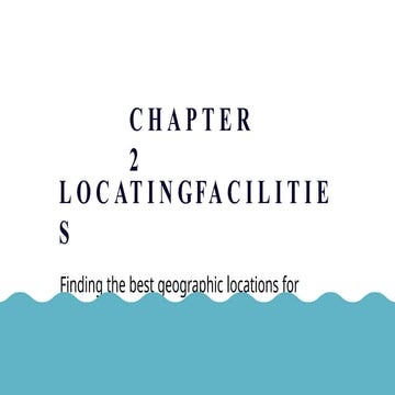 Operations management chapter: facility location | PPT