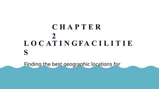 Operations management chapter: facility location | PPT