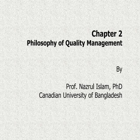 Philosophy of Quality Management | PPT