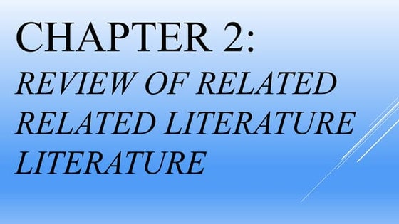 Chapter 2:review of related literature and studies | PPTX | Science