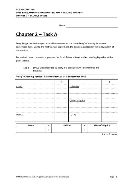 2015 Unit 4 VCE Accounting SAC Timeline | PDF