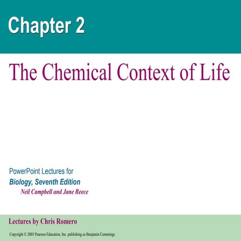 The Chemical Context of Life - Biology Chapter | PPT