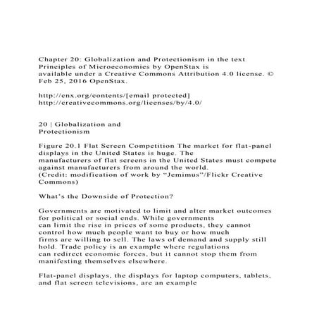 Chapter 20 Globalization and Protectionism in the text Princi.docx