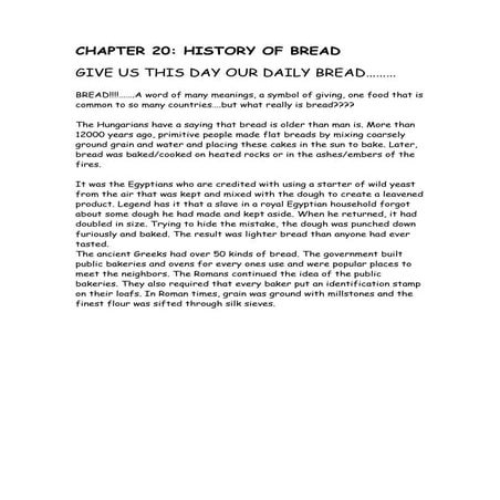 Chapter 20 history of bread | DOC | Desserts and Baking | Food & Drink