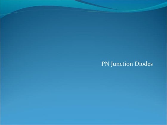 Pn junction diode | PPT | Physics | Science
