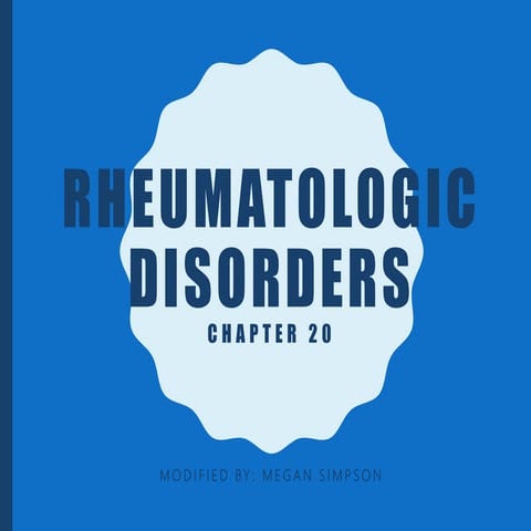 Chapter 20 Rheumatologic Disorders | PPT