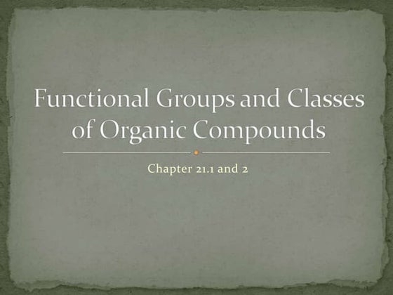Functional groups | PPTX | Chemistry | Science