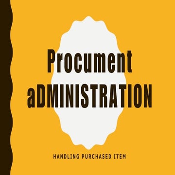 Procurement administration Chapter. 2 | PDF