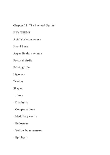 Chapter 23 The Skeletal SystemKEY TERMSAxial Skeleton V docx chapter-23-the-skeletal-systemkey-termsaxial-skeleton-v-docx