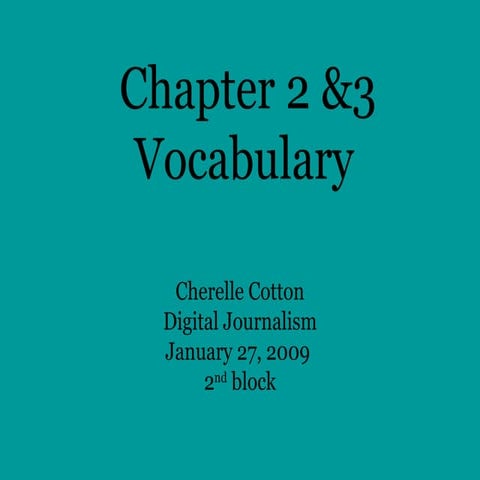 Chapter 2 &3 Vocabulary[1] | PPT