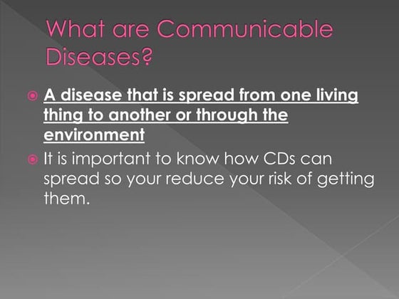 COMMUNICABLE AND NON COMMUNICABLE DISEASES | PPTX | Infectious Diseases ...