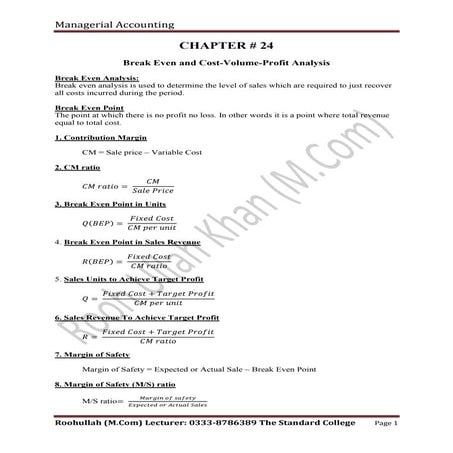 Chapter 24 (Break Even Analysis).pdf