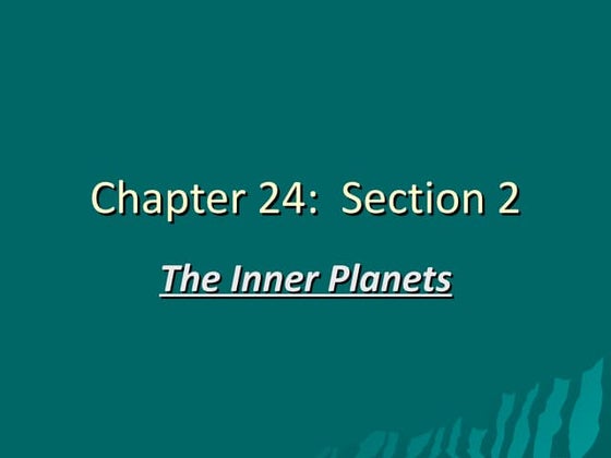 The Inner Planets | PPT | Space and Astronomy | Science