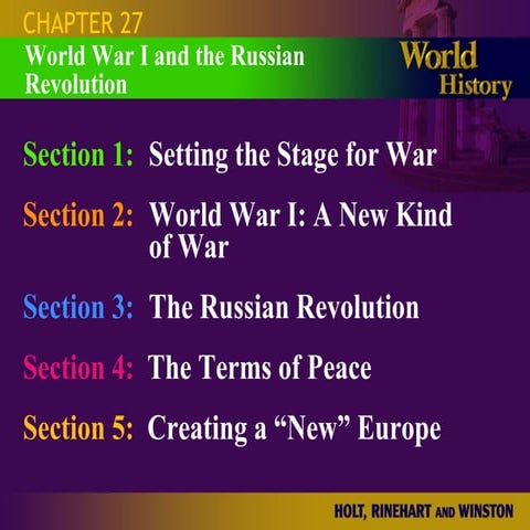 World War 1 - Chapter 27 Slides | PPT