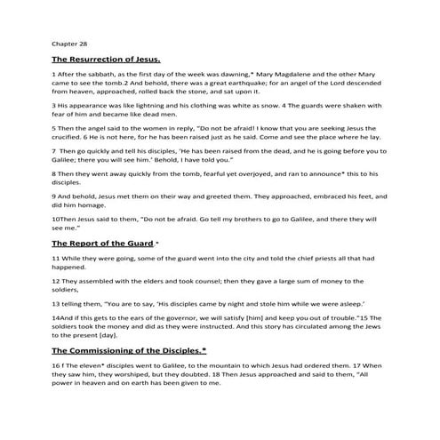 Study Notes on Matthew Chapter 28 | PDF