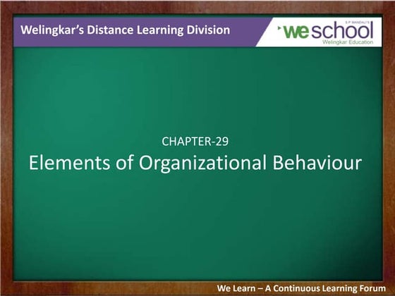 Chapter 1 Organizational Behaviour | PPTX