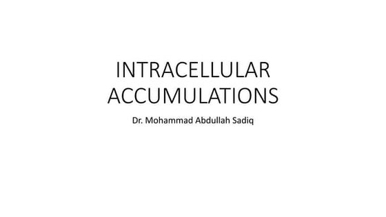 General pathology lecture 2 intracellular accumulations | PPT | Lung ...