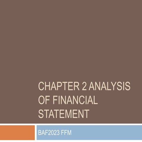 Chapter 2 analysis of financial statements | PPTX